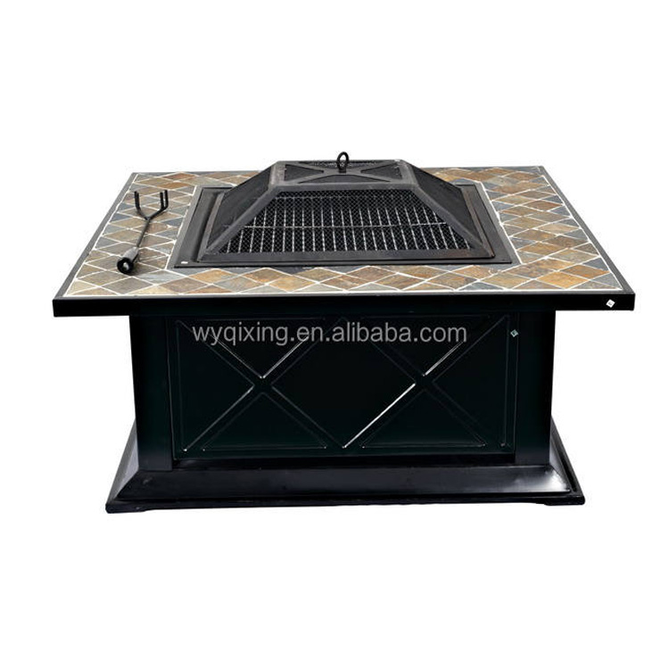 Square Slate Fire Pit Outdoor BBQ Grill-Wuyi Qixing Machinery ...